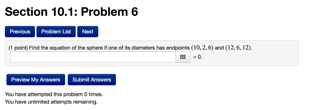 Solved Section 10.1: Problem 1 Previous Problem List Next (1 | Chegg.com