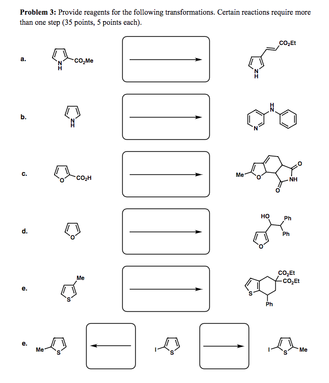 Solved Problem 3: Provide reagents for the following | Chegg.com
