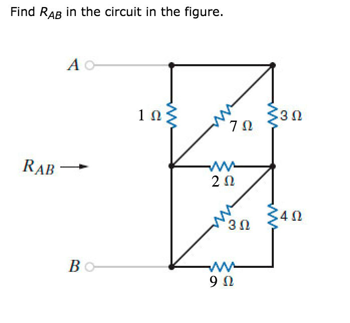 Solved Find RAB in the circuit in the figure. 1Ω 3Ω RAB → 2Ω | Chegg.com