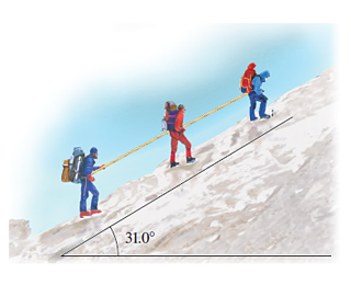 Solved Three mountain climbers who are roped together in a | Chegg.com