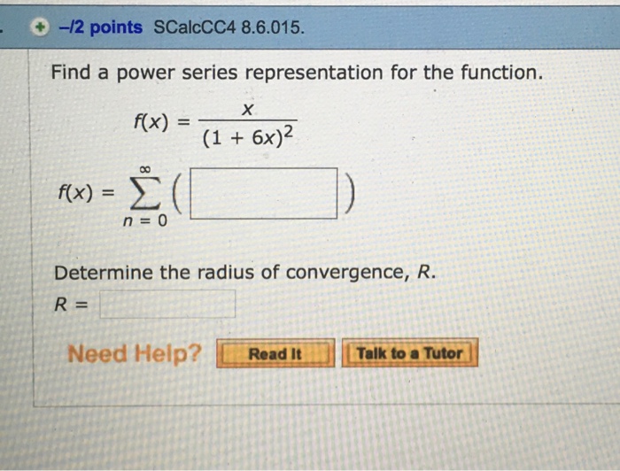 Solved Find the power series representation for the | Chegg.com