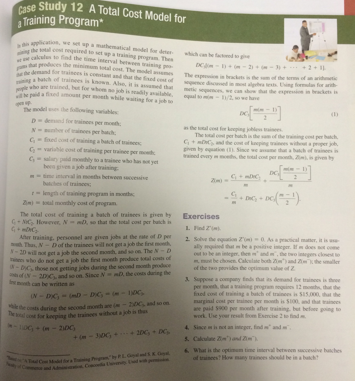 case study 12 A Total Cost Model for Training Program | Chegg.com