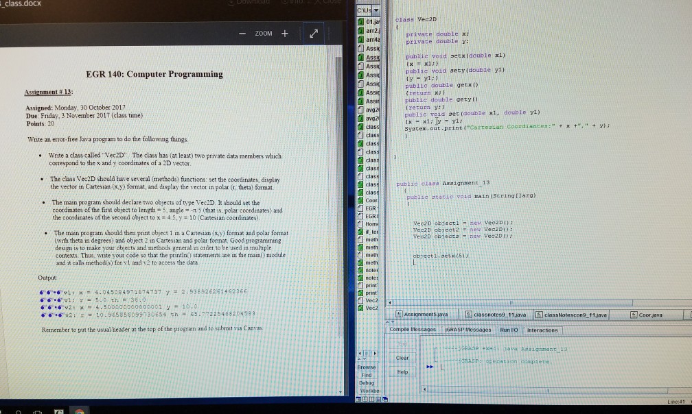 Solved _class.docx ZOOM private double x private double y | Chegg.com