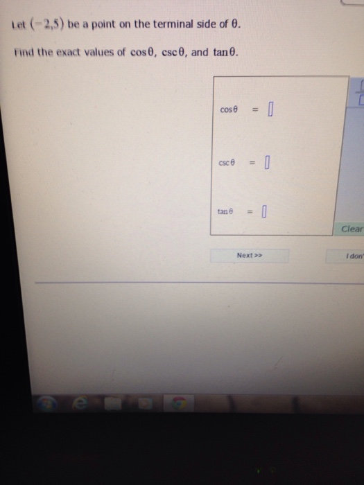 Solved Let 2 5 Be A Point On The Terminal Side Of Theta Chegg