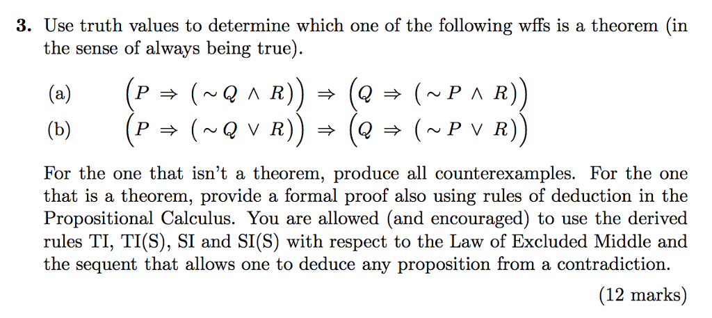 Use truth values to determine which one of the | Chegg.com