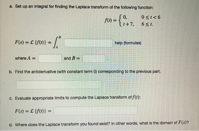 Solved Set up an integral for finding the Laplace transform | Chegg.com