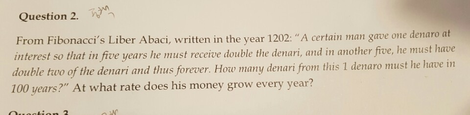 Solved From Fibonacci's Liber Abaci, written in the year | Chegg.com