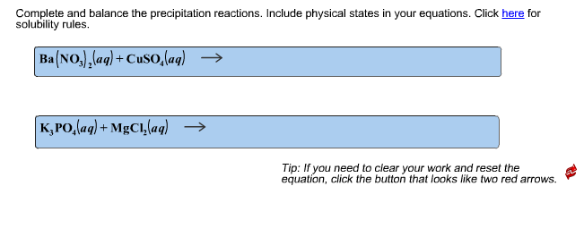 Solved Complete and balance the precipitation reactions. | Chegg.com