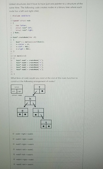 Solved Linked Structures Don T Have To Have Just One Pointer