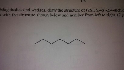 Solved sing dashes and wedges, draw the structure of | Chegg.com
