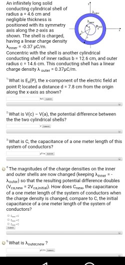 Solved An infinitely long solid conducting cylindrical shell | Chegg.com