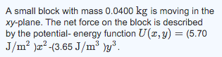 Solved A small block with mass 0.0400 kg is moving in the by | Chegg.com