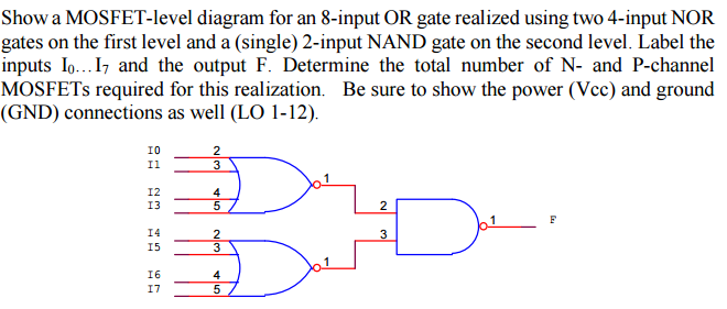 Solved Show a MOSFET-level diagram for an 8-input Or gate | Chegg.com