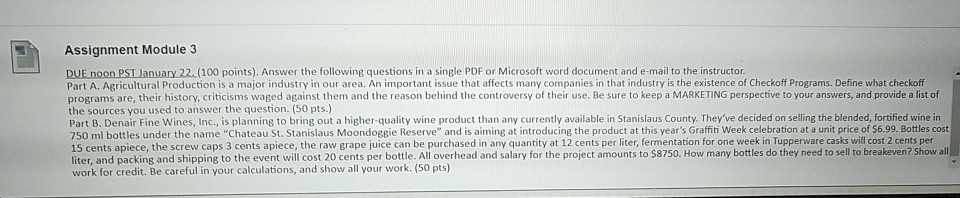 Solved Assignment Module3 DUE noon PST January 22.(100 | Chegg.com