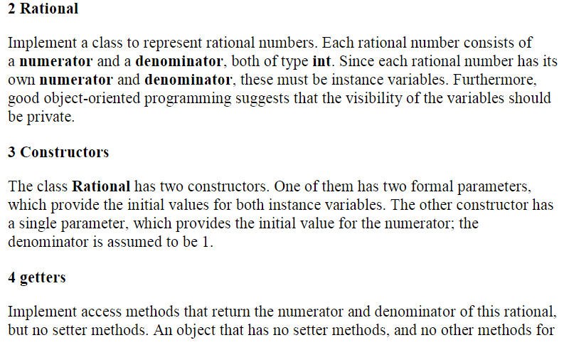 2 Rational Implement a class to represent rational | Chegg.com