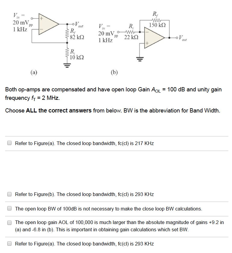 Solved Pp 150 kΩ 1 kHz out R, Both op-amps are compensated | Chegg.com