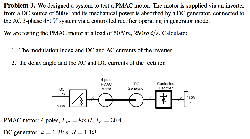 We designed a system to test a PMAC motor. The motor | Chegg.com