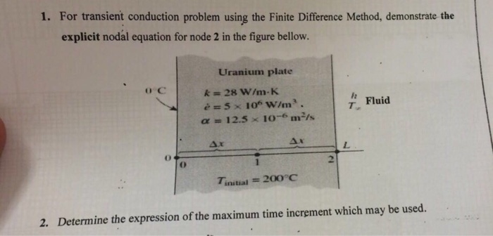 Solved For transient conduction problem using the Finite | Chegg.com