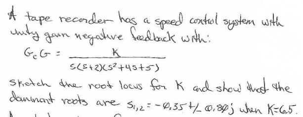 Solved A tape recorder has a speed control system with unity | Chegg.com