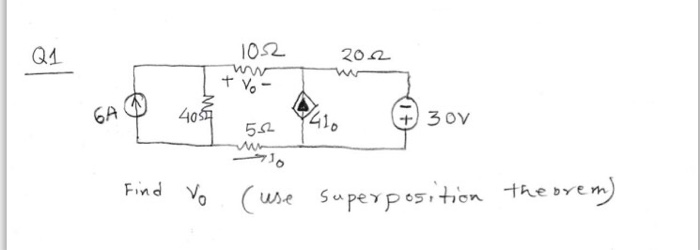 Solved Find V_0 (use superposition theorem) | Chegg.com