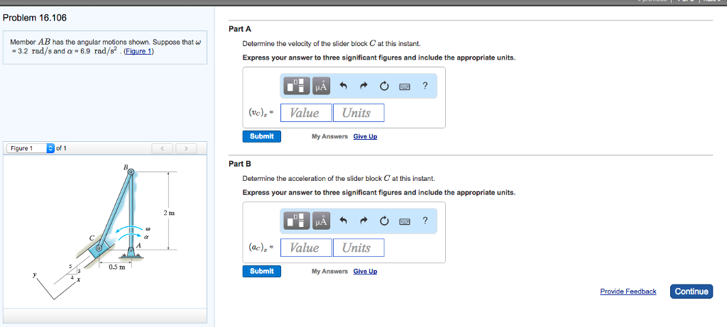 Solved Member AB has the angular motions shown. Suppose that | Chegg.com