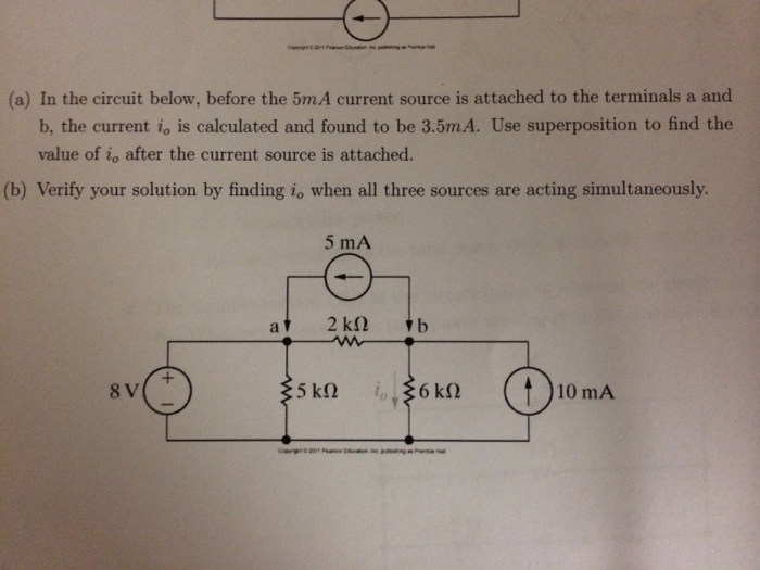In the circuit below, before the 5mA current source | Chegg.com