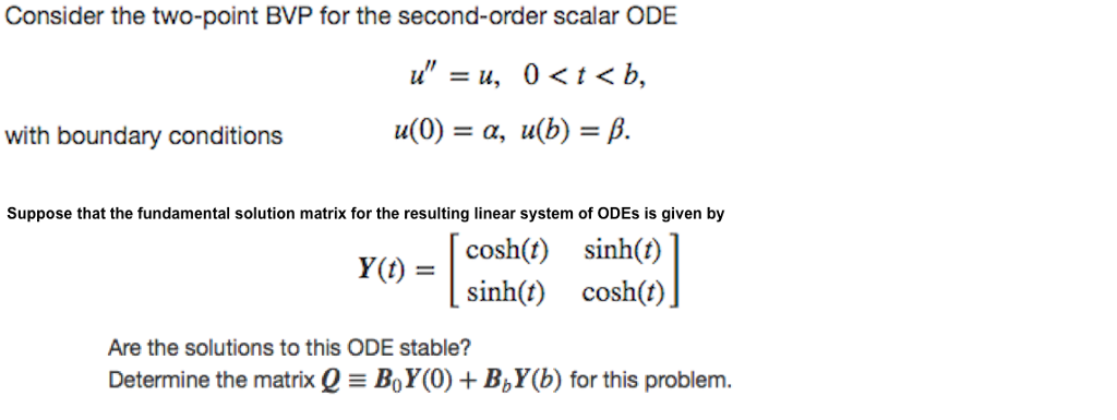 Solved Consider the two-point BVP for the second-order | Chegg.com