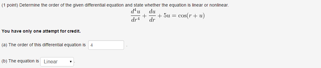 Solved Determine the order of the given differential | Chegg.com
