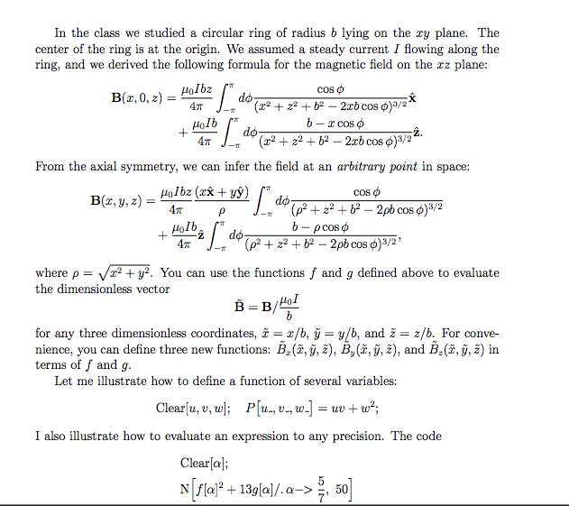 Physics E M Using Mathamatica Chegg