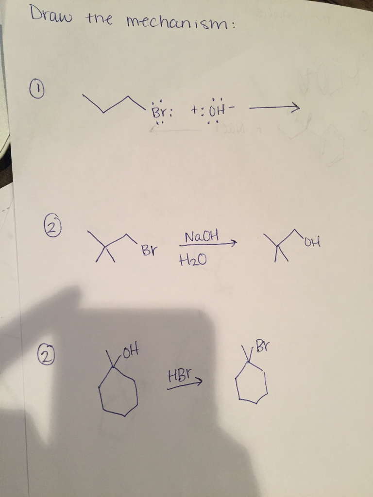 Solved Draw the mechanism. BY t OH NaOH Br H20 HBr | Chegg.com