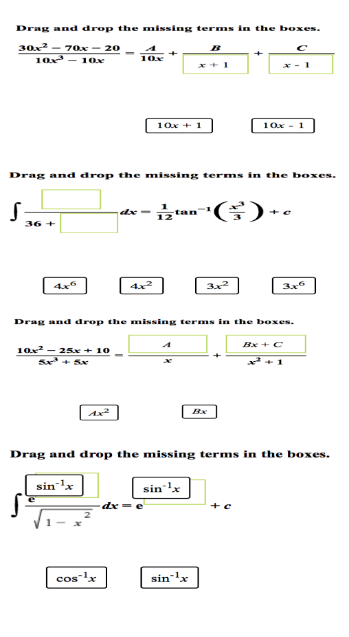 Solved Drag and drop the missing terims in the boxes. 10x10 | Chegg.com Solved Drag and drop the missing terims in the boxes. 10x10 | Chegg.com