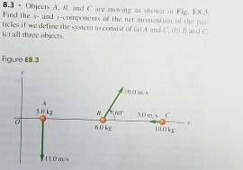 Solved Objects A, B, and C are moving as shown in Fig. E8.3. | Chegg.com
