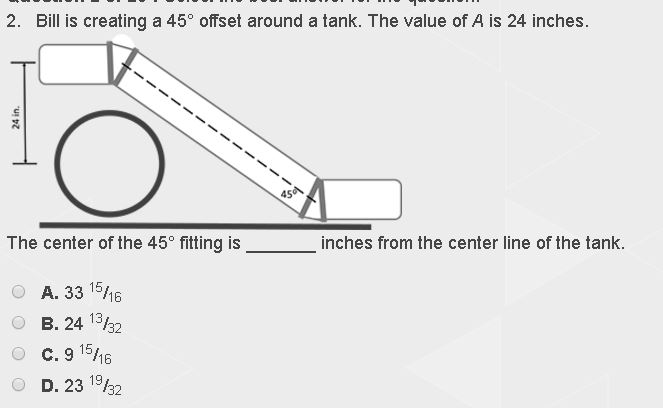 Solved Bill is creating a 45 degree offset around a tank. | Chegg.com