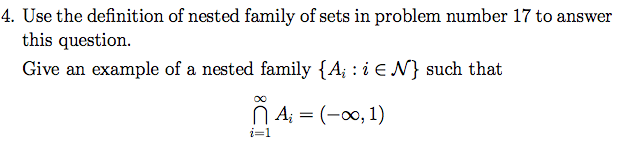 Solved Logic question on a nested family of sets. Where | Chegg.com