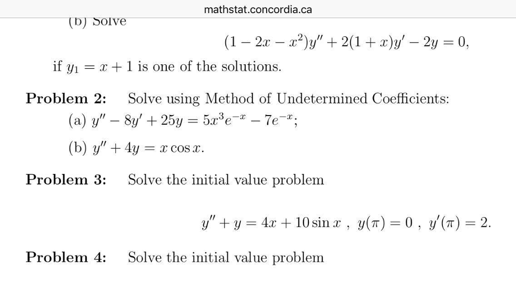 Solved mathstat.concordia.ca (D) SoIve if y| x + 1 is one of | Chegg.com