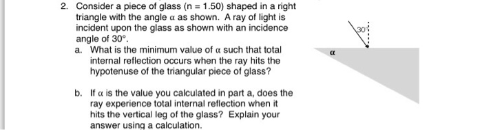 Solved Consider a piece of glass (n = 1.50) shaped in a | Chegg.com
