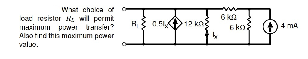 Solved What choice of load resistor RL will permit maximum | Chegg.com