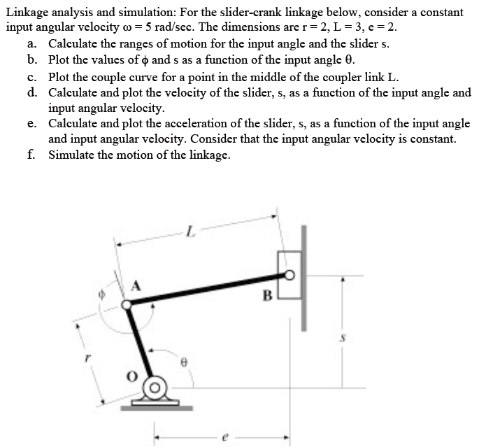 Linkage Analysis And Simulation For The Slider Crank 