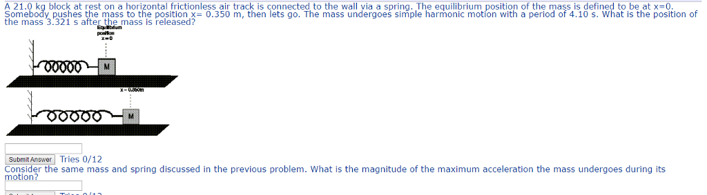 Solved A 21.0 kg block at rest on a horizontal frictionless | Chegg.com