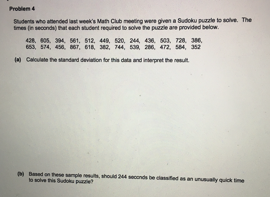 Solved Problem 4 Students who attended last week's Math Club | Chegg.com