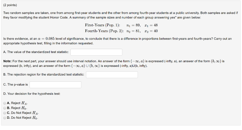 Solved Two random samples are taken, one from among | Chegg.com