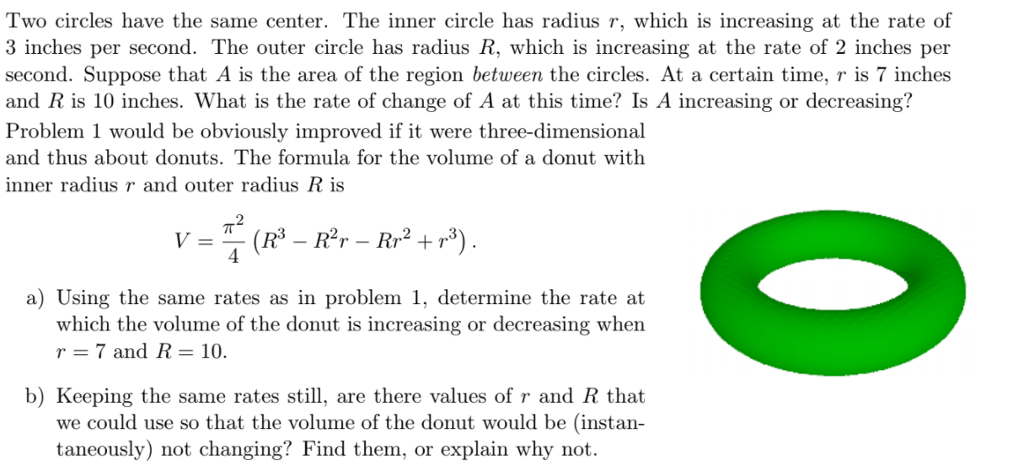 Solved Two circles have the same center. The inner circle | Chegg.com