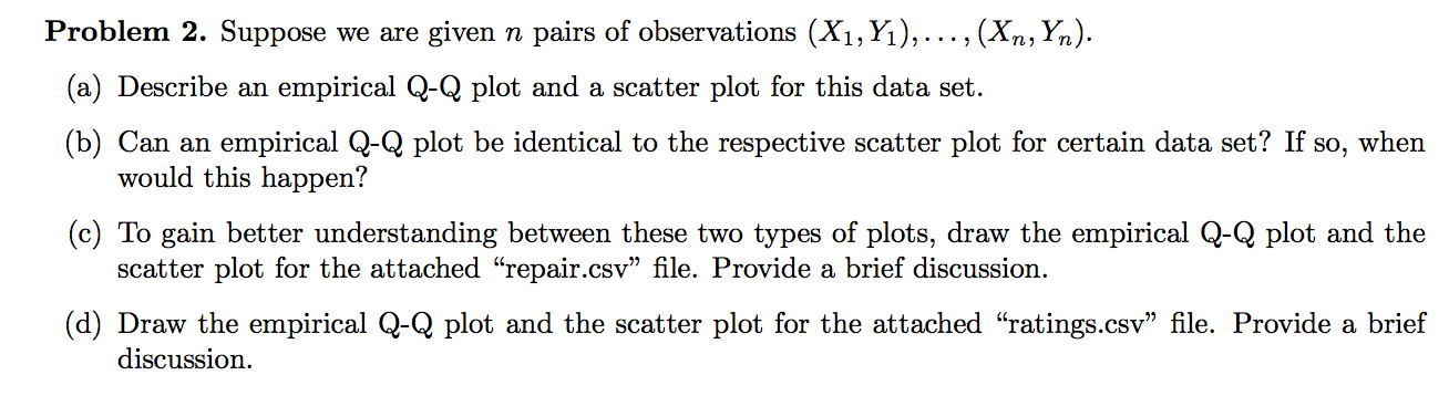 Solved Suppose we are given n pairs of observations (X_1, | Chegg.com