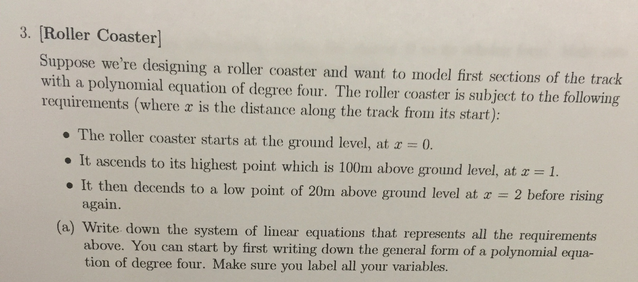 Solved 3. (Roller Coaster] Suppose we're designing a roller | Chegg.com