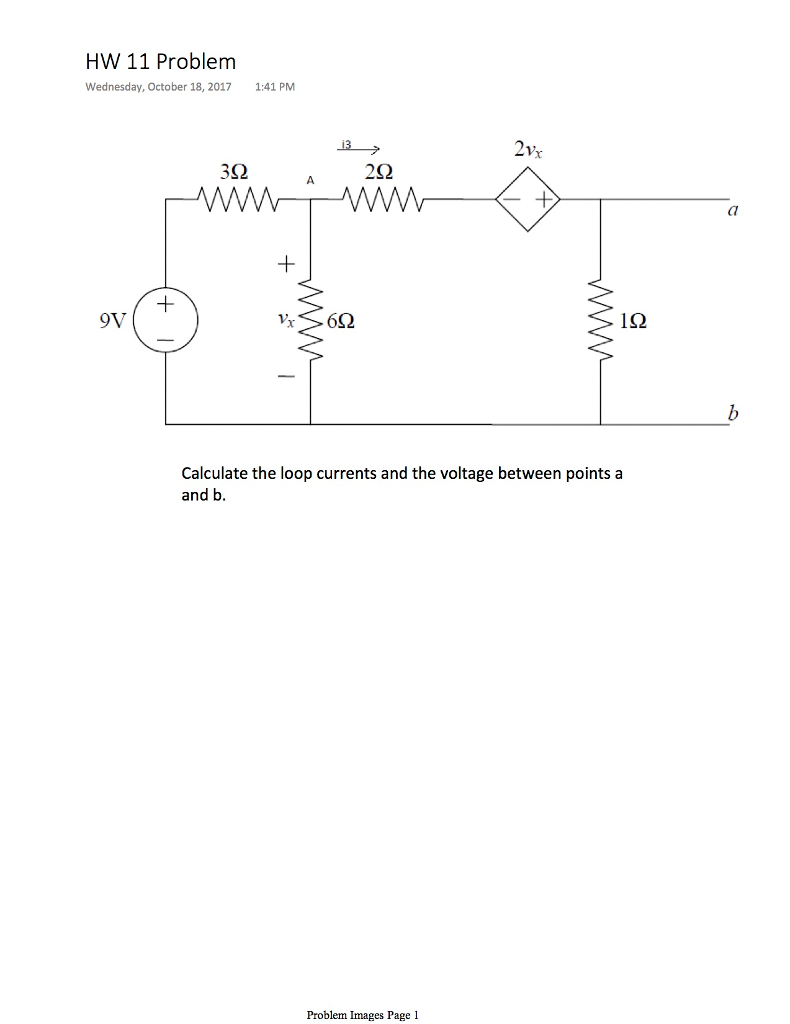 Solved Calculate the loop currents and the voltage between | Chegg.com