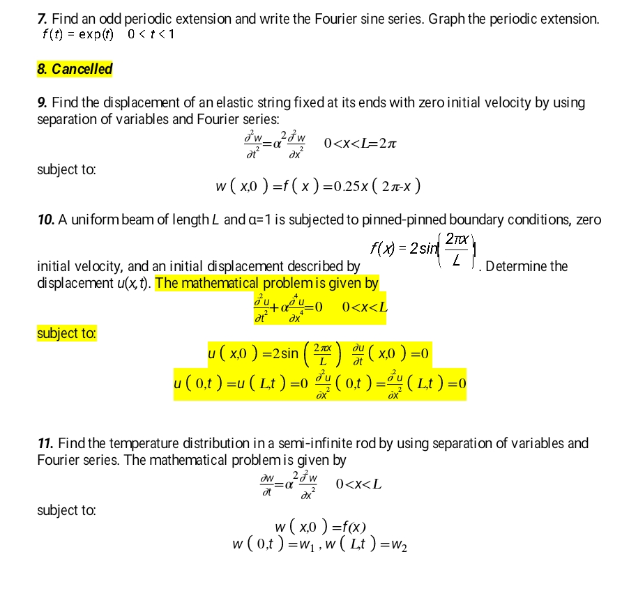Solved 7. Find an odd periodic extension and write the | Chegg.com