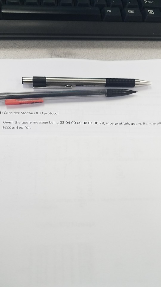 Solved Consider Modbus RTU protocol. Given the query | Chegg.com Solved Consider Modbus RTU protocol. Given the query | Chegg.com