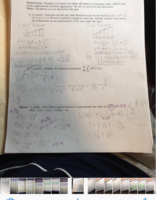 Solved Calculate the left and right Riemann sums for the | Chegg.com