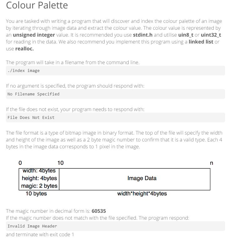 Colour Palette You are tasked with writing a program | Chegg.com