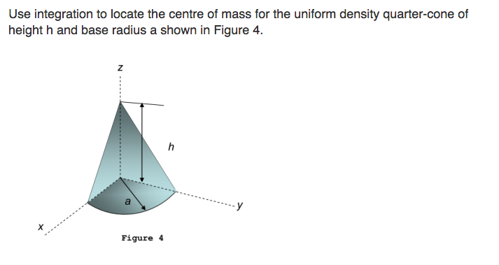 Solved Use integration to locate the centre of mass for the | Chegg.com